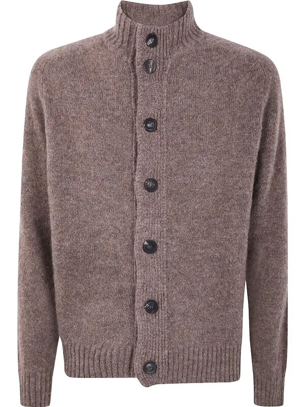 FILIPPO DE LAURENTIIS Raglan Sleeves Buttoned Cardigan - Beige