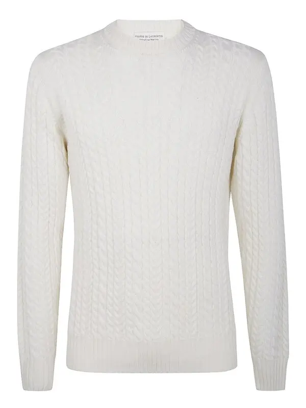 FILIPPO DE LAURENTIIS Crew Neck Sweater - White