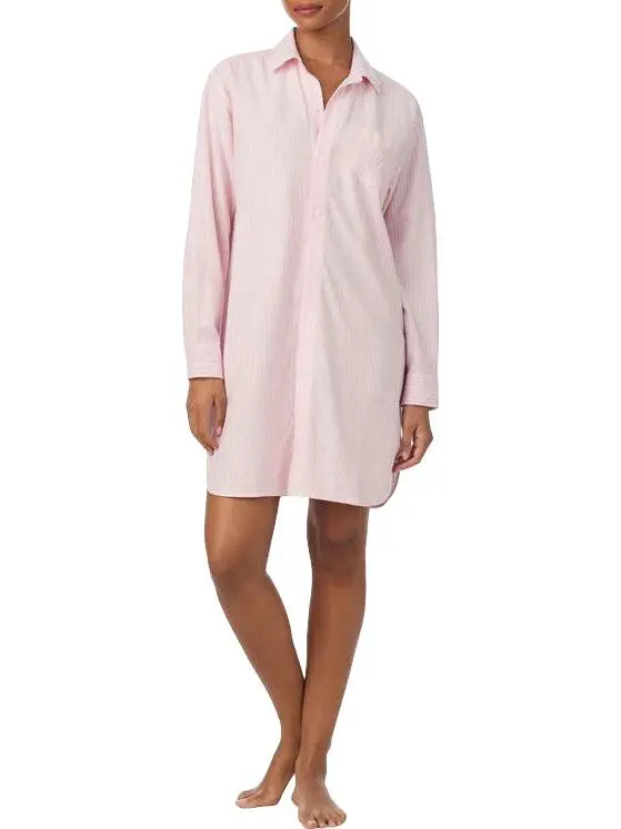 Ralph Lauren Cotton Blend Sleep Shirt - Pink Strip