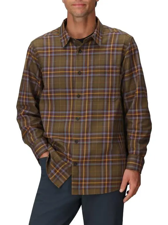 OUTDOOR RESEARCH Ravenna Performance Flannel Button-up Shirt - Dark Olive Plaid