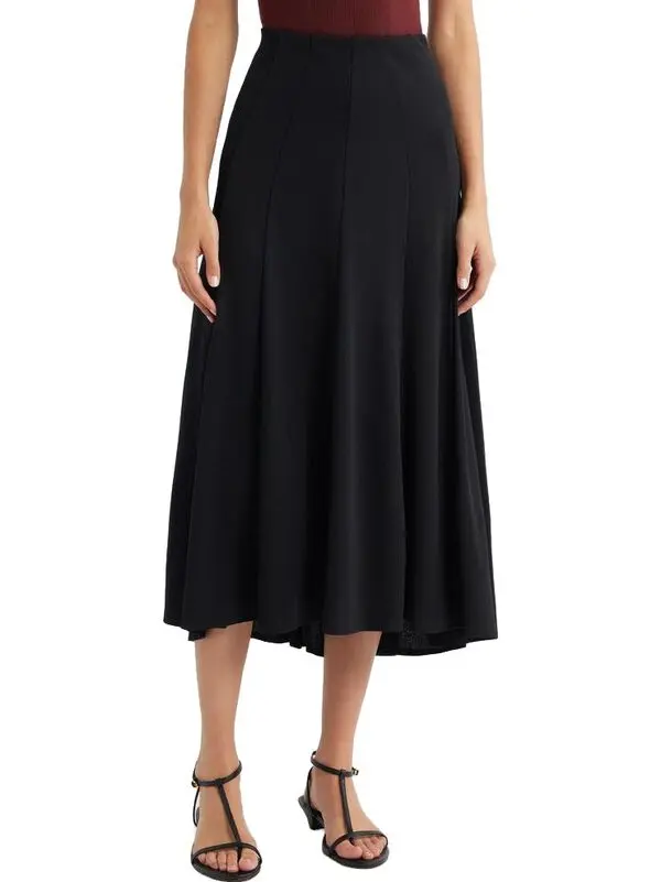 Theory Fluted Seam Skirt - Black