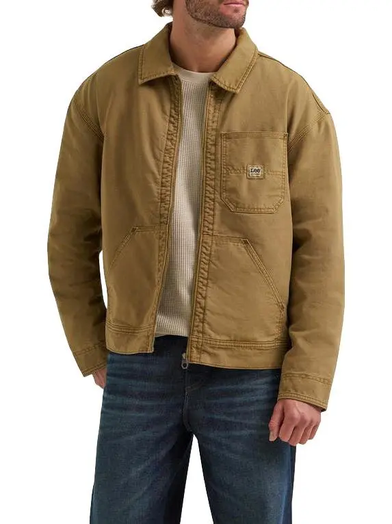 LEEM Cotton Canvas Workwear Jacket - Dark Khaki