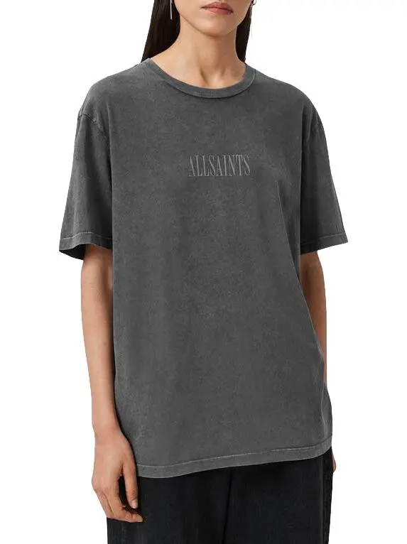 ALLSAINTS Wings Oversize Graphic T-shirt - Washed Black