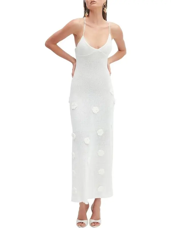 Bardot Brody Knit Halter Maxi Dress - Ivory