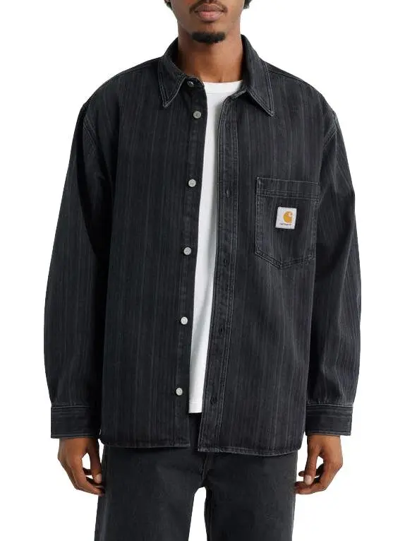 Carhartt Work In Progress Rylan Stripe Denim Shirt Jacket - Rylan Stripe Black
