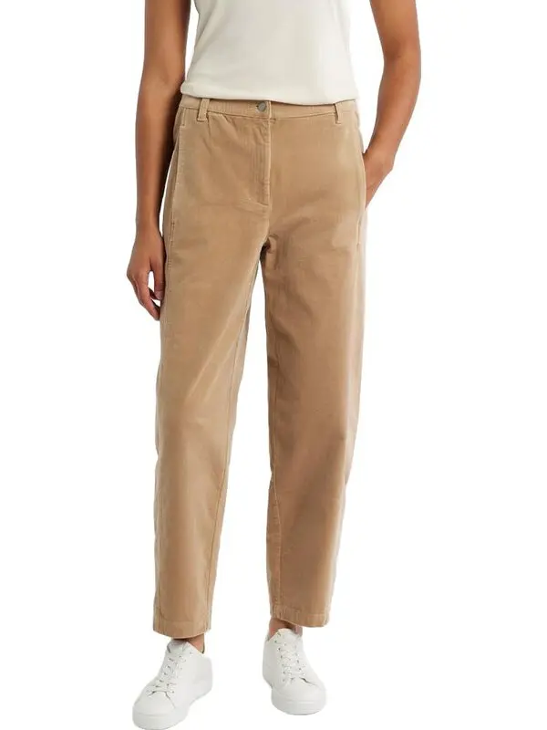 Eileen Fisher Ankle Lantern Corduroy Pants - Biscuit