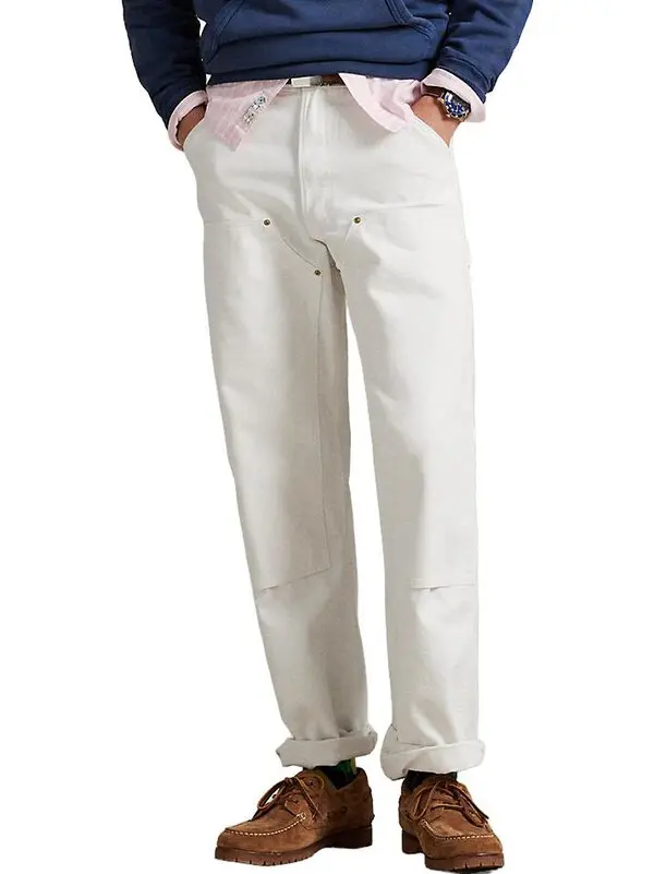 Ralph Lauren Polo Dungaree Fit Canvas Carpenter Pant - Deckwash White