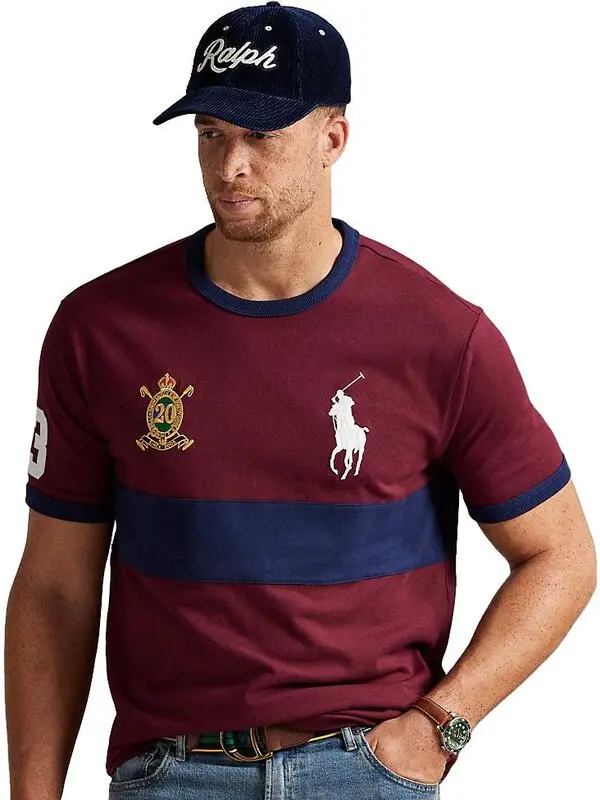 Ralph Lauren Big Pony 20th Anniversary T-shirt - Classic Wine/newport Navy