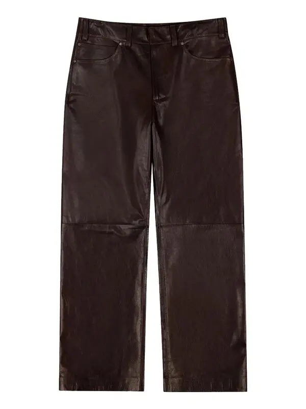 ENTIRE STUDIOS Leather Straight-leg Pants - Brown