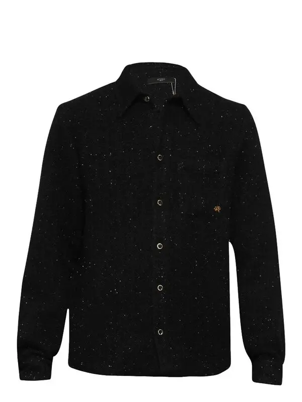 Amiri Shimmer Boucle Long Sleeve Shirt - Black