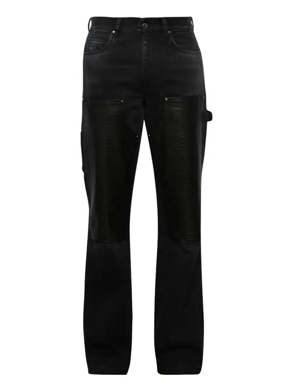 Amiri Embossed Croc Carpenter Jean - Black