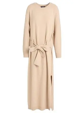 Alpha Studio Wool-blend Midi Dress - Beige
