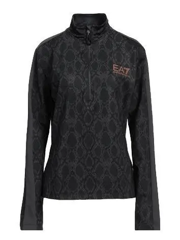 EA7 Snakeskin-print Half-zip Sweatshirt - Black