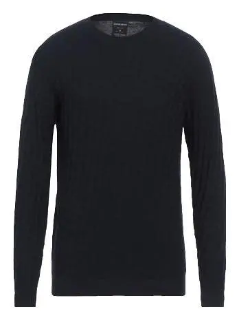 Giorgio Armani Solid Virgin Wool Cashmere Crewneck Sweater - Blue