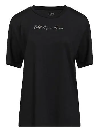 EA7 Jersey T-shirt With Embroidered Logo - Black