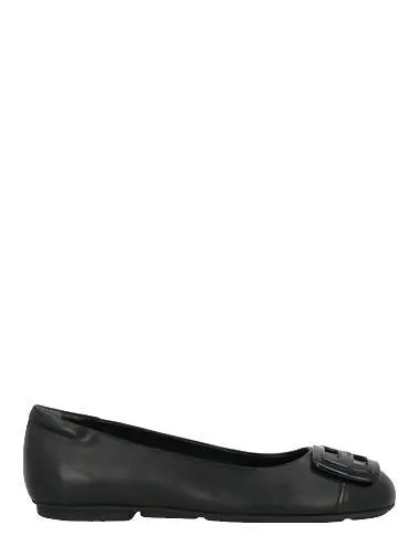 Hogan Ballet Flats In Leather - Black