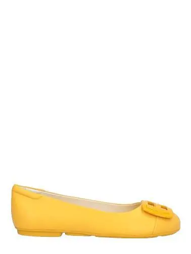 Hogan Ballet Flats In Leather - Yellow