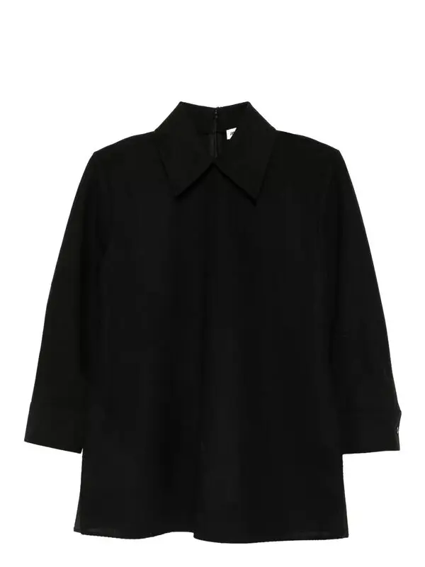 JIL SANDER Wool Collared Top - Black