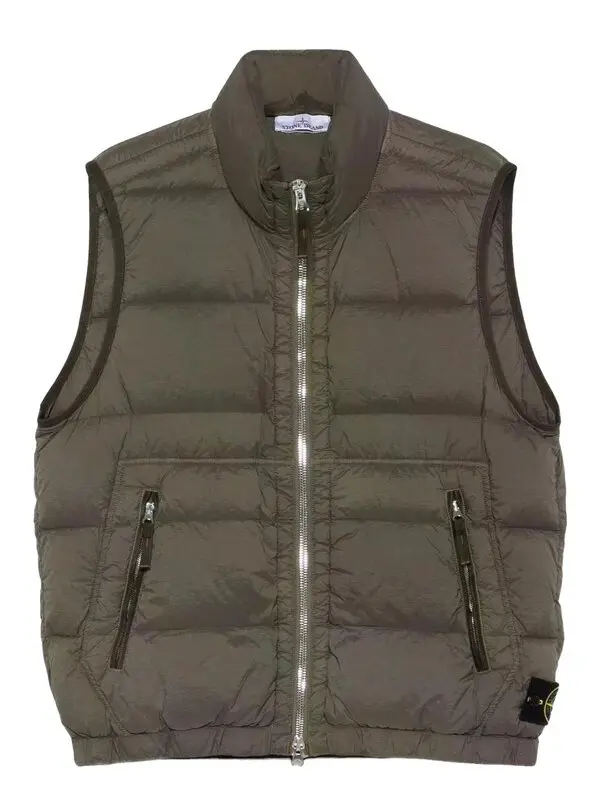Stone Island Quilted Zip-front Vest - Green
