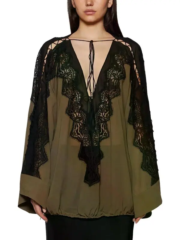 Christopher Esber Lace Paneled Tunic - Brown
