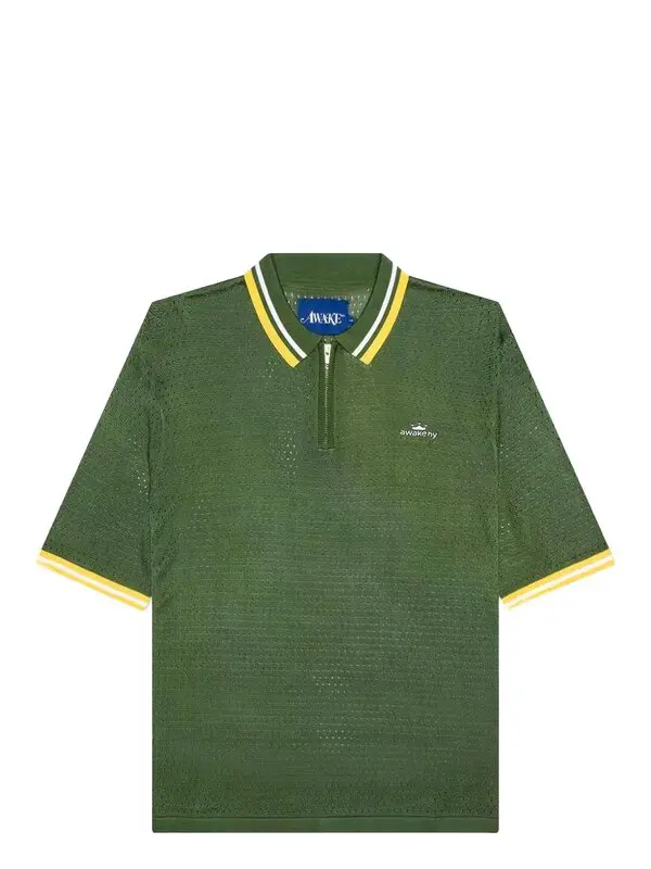 AWAKE NY Zip-up Polo Shirt - Green