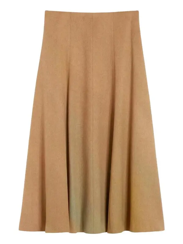 Max Mara Panelled Flared Midi Skirt - Brown