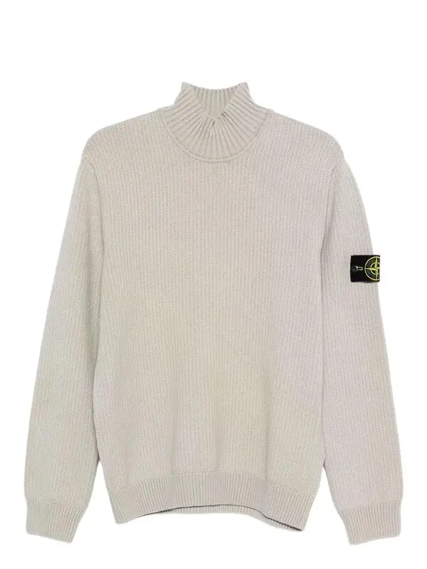 Stone Island Ribbed Turtleneck Sweater - Grey