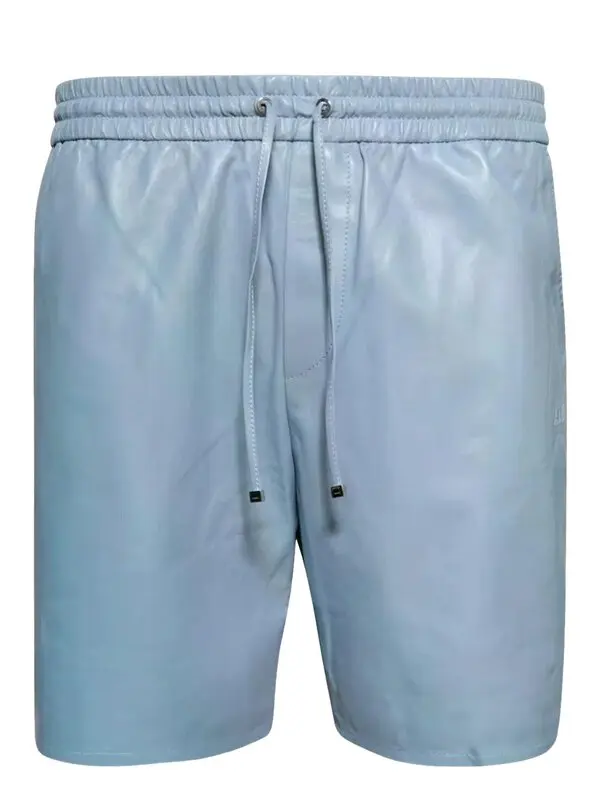 Amiri Leather Drawstring Shorts - Blue