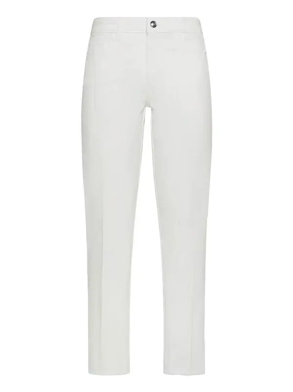 FAY Frayed-hem Trousers - White
