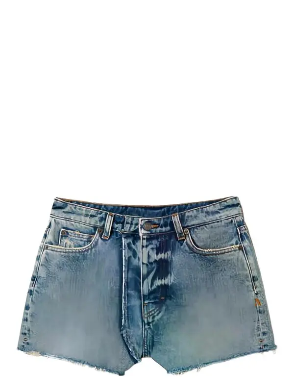 TWINSET Frayed-hem Denim Shorts - Blue