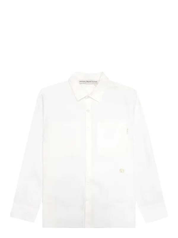 ADVISORY BOARD CRYSTALS Logo-patch Pocket Shirt - White