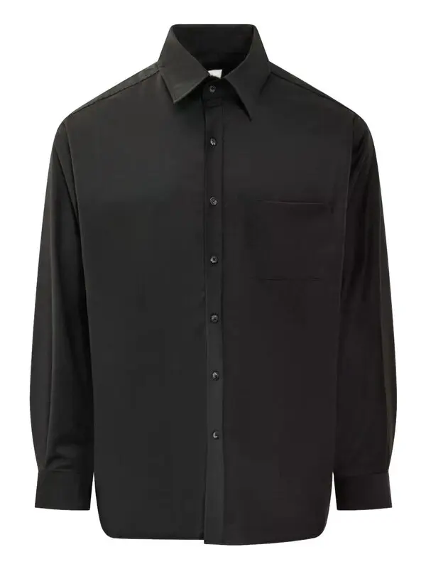 A PAPER KID Button-down Pocket Shirt - Black