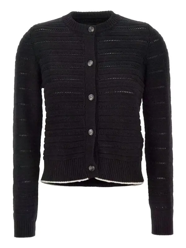 Marella Textured Wool Cardigan - Black