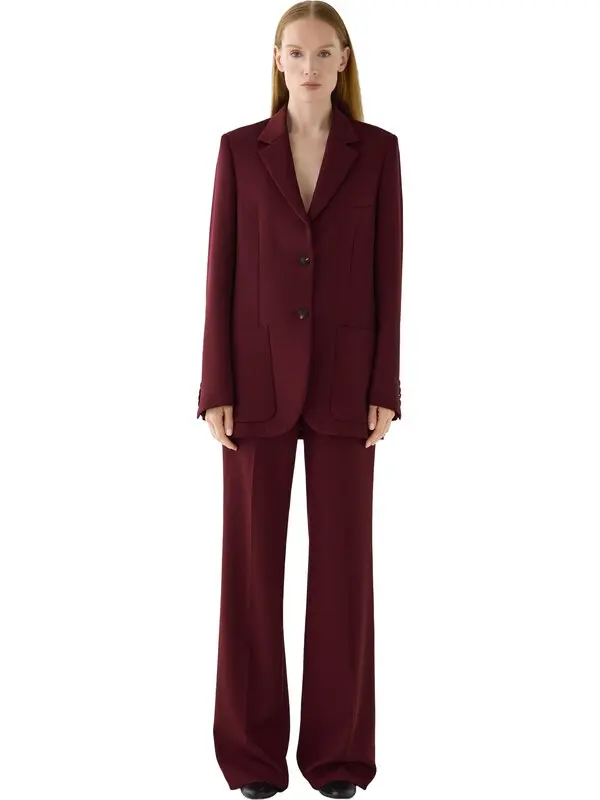 Veronica De Piante Sebastian Grain De Poudre Wool Jacket - Garnet