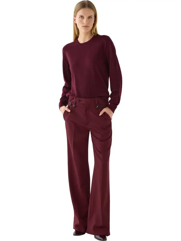 Veronica De Piante Rhea Grain De Poudre Wool Trousers - Garnet