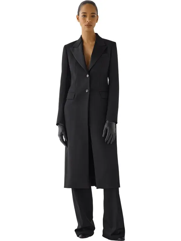 Veronica De Piante Meliha Grain De Poudre Wool Coat - Black