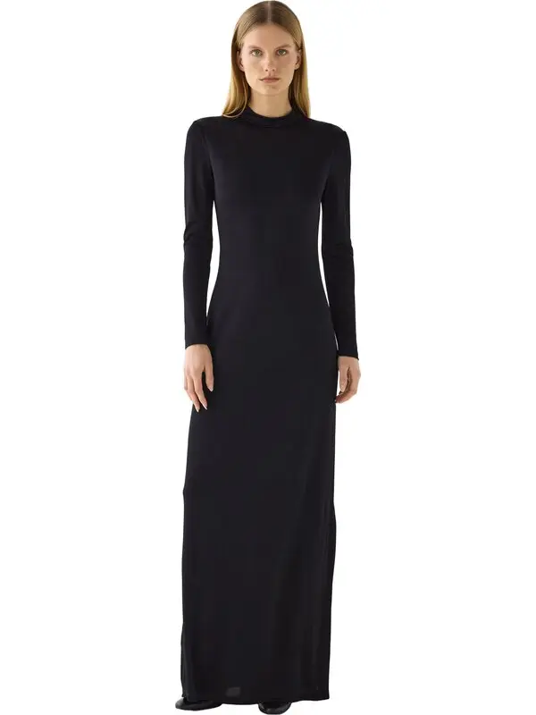 Veronica De Piante Catalina Long-sleeve Jersey Dress - Black