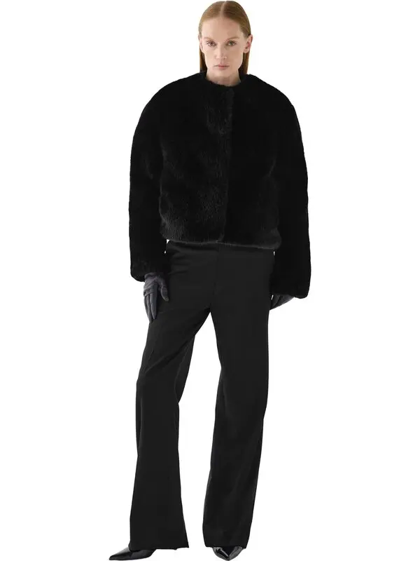 Veronica De Piante Sadie Faux Fur Jacket - Black