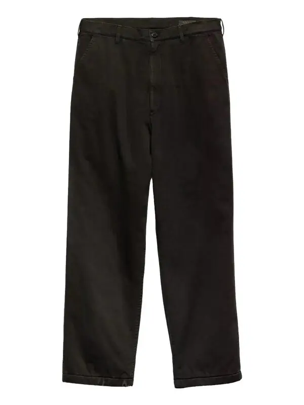 Prada Triangle-logo Cotton Trousers - Black