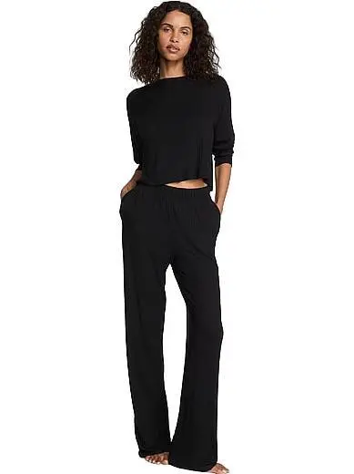 Victoria's Secret Modal Wide-rib Long Lounge Set - Black