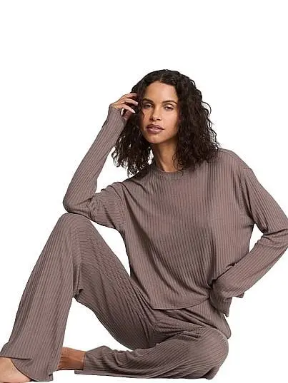 Victoria's Secret Modal Wide-rib Long Lounge Set - Grey