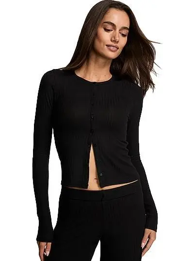 Victoria's Secret Sosoft™ Modal Wide-rib Cardigan - Black