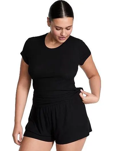 Victoria's Secret Sosoft™ Modal Wide-rib Fitted Tee - Black