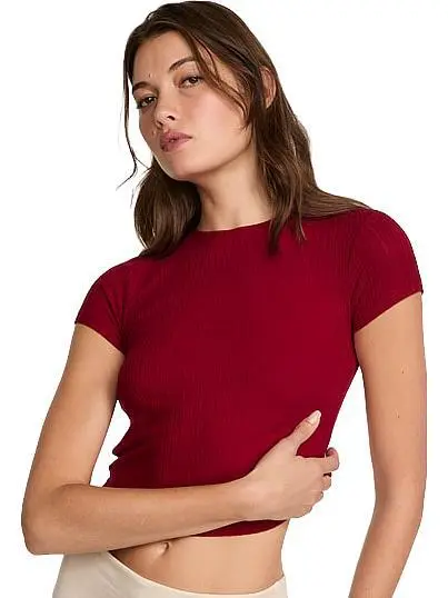 Victoria's Secret Sosoft™ Modal Wide-rib Fitted Tee - Red