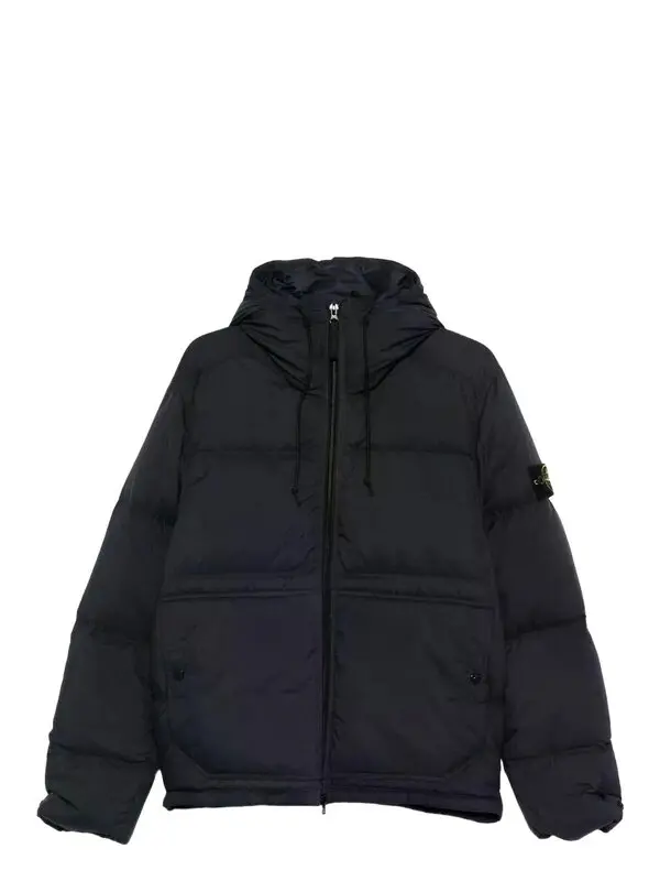 Stone Island Hooded Quilted Jacket - Blue