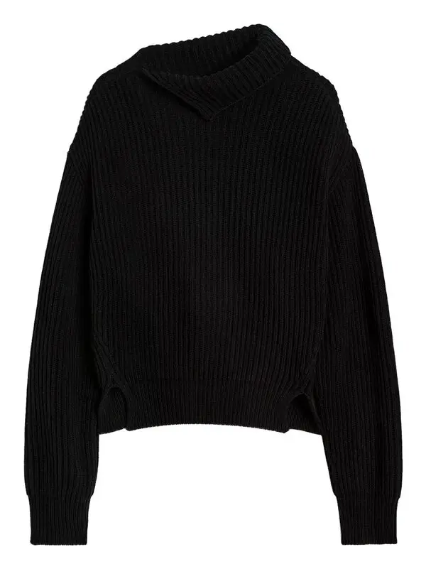 JIL SANDER Ribbed Sweater - Black