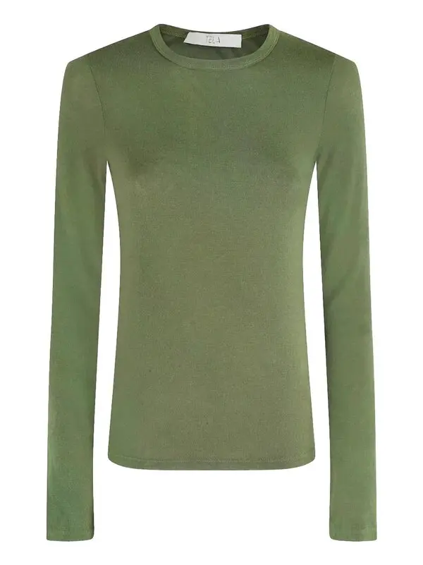 TELA Long-sleeve Crew-neck Sweater - Green