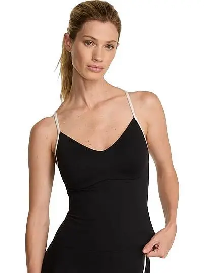 Victoria's Secret Vsx Elevate Tipped & Accented Tank Top - Black
