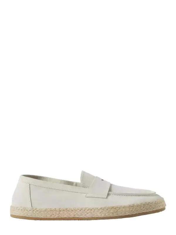 Brunello Cucinelli Leather-suede Loafers - White