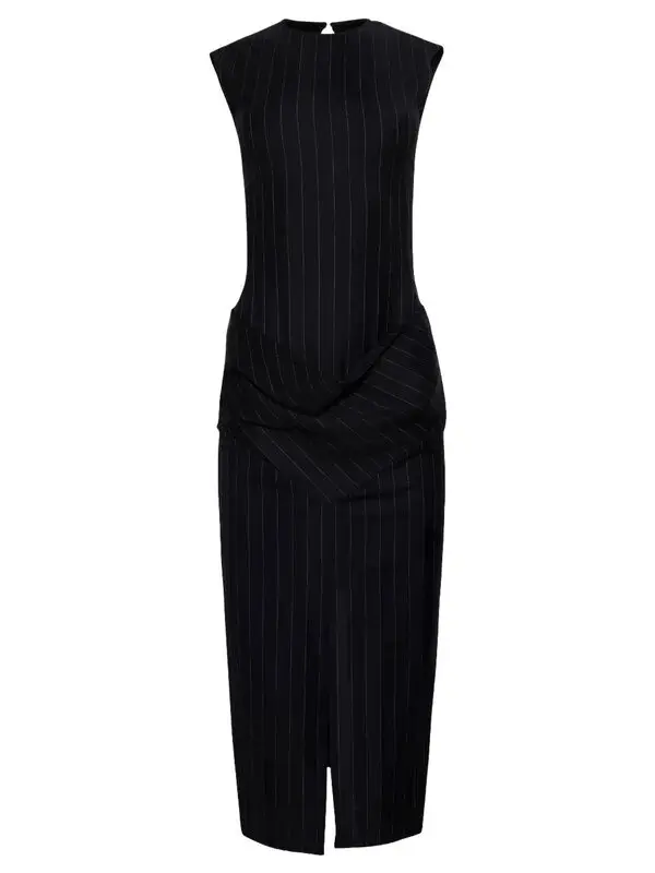 Burc Akyol Pinstripe Midi Dress - Blue